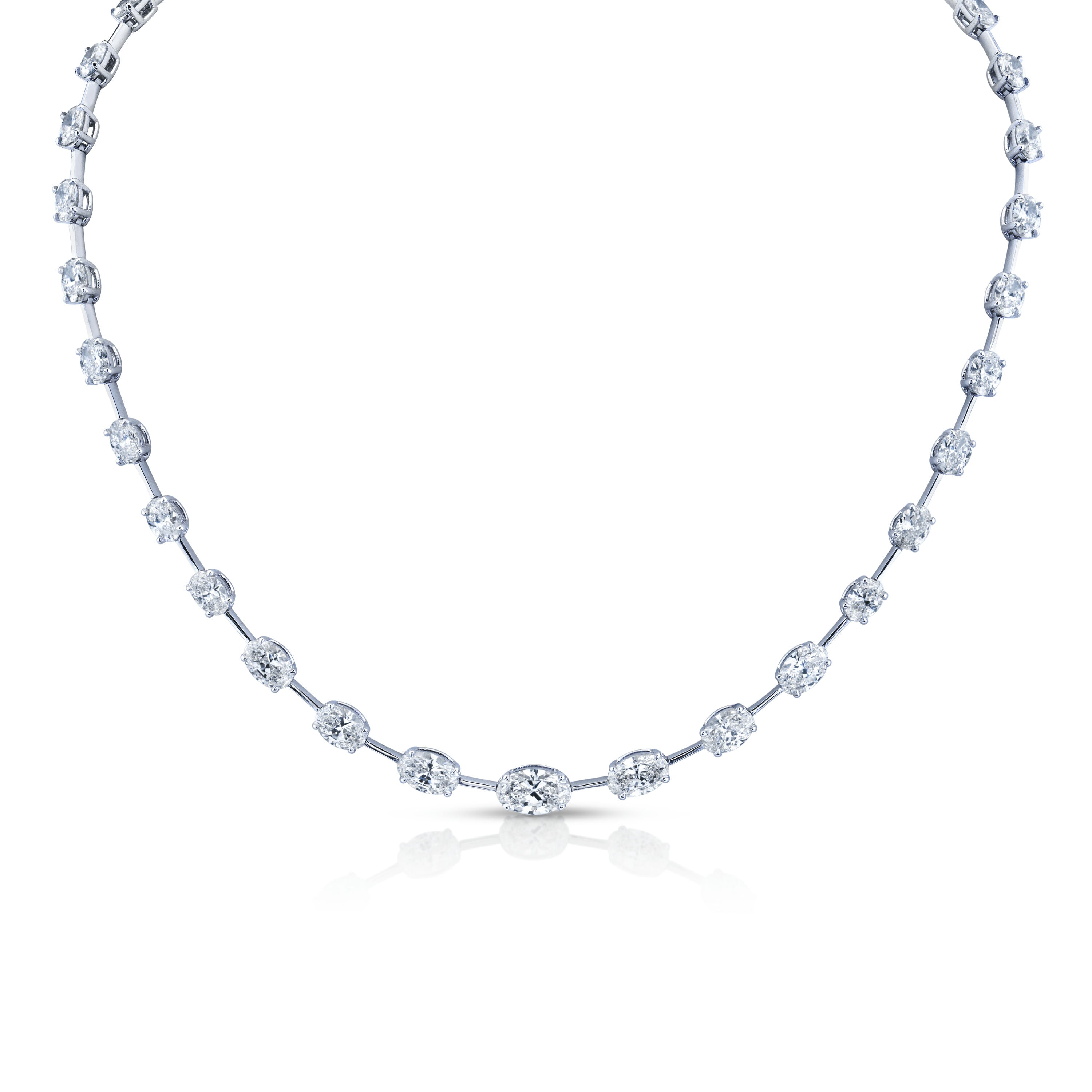 Graduated Oval Diamond Necklace – Norman Silverman