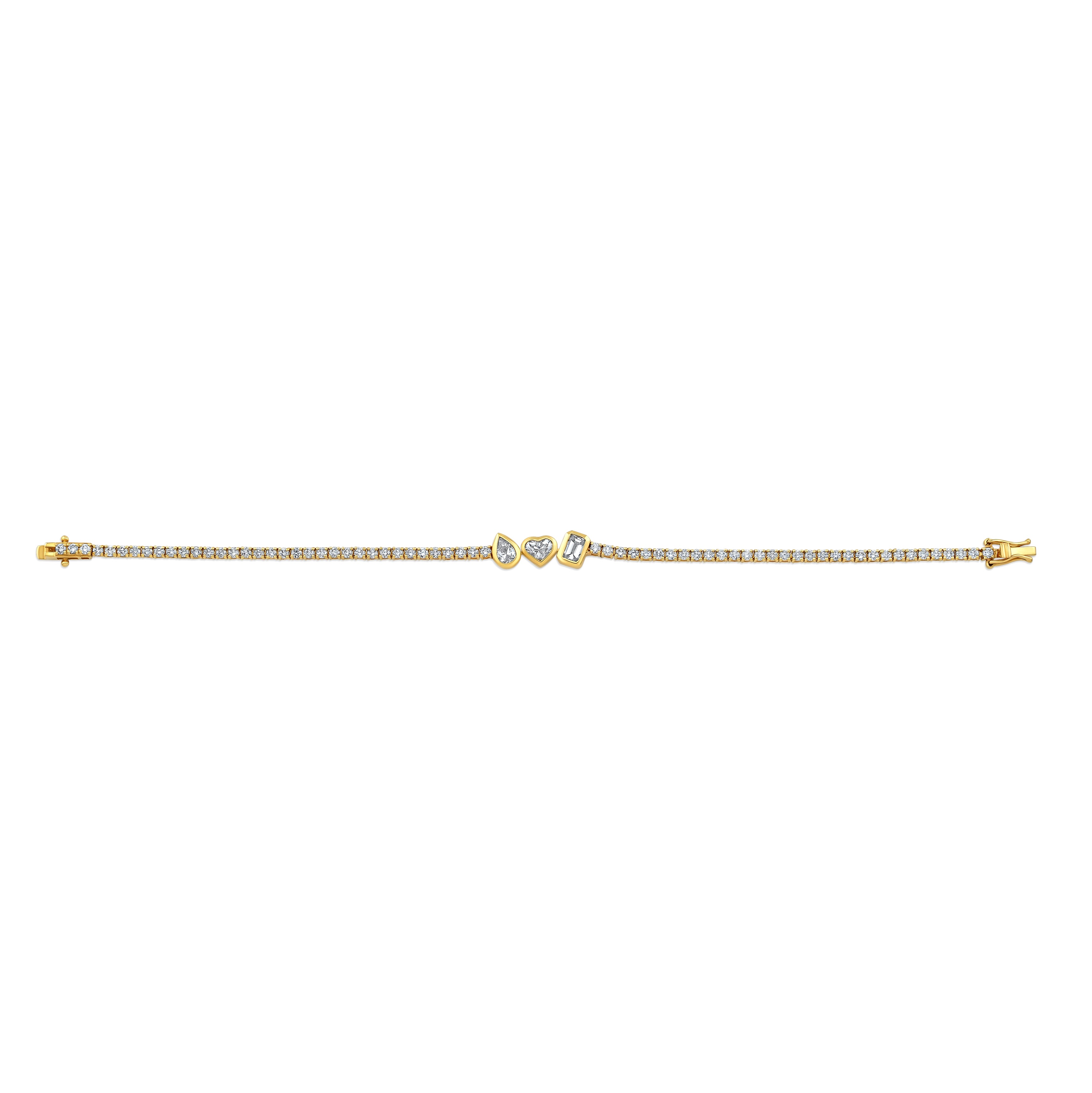 Triple Fancy Shape Accented Tennis Bracelet – Norman Silverman