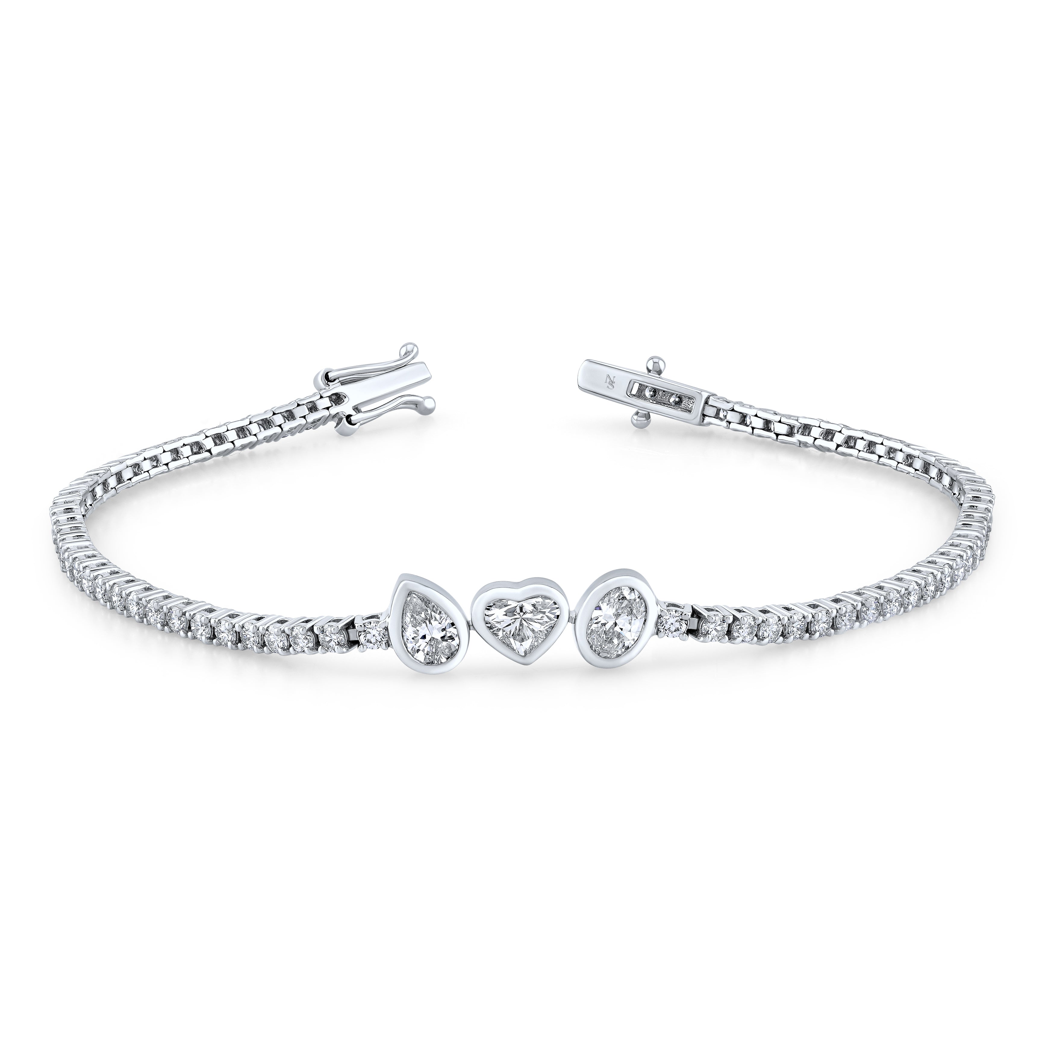 Triple Fancy Shape Accented Tennis Bracelet – Norman Silverman