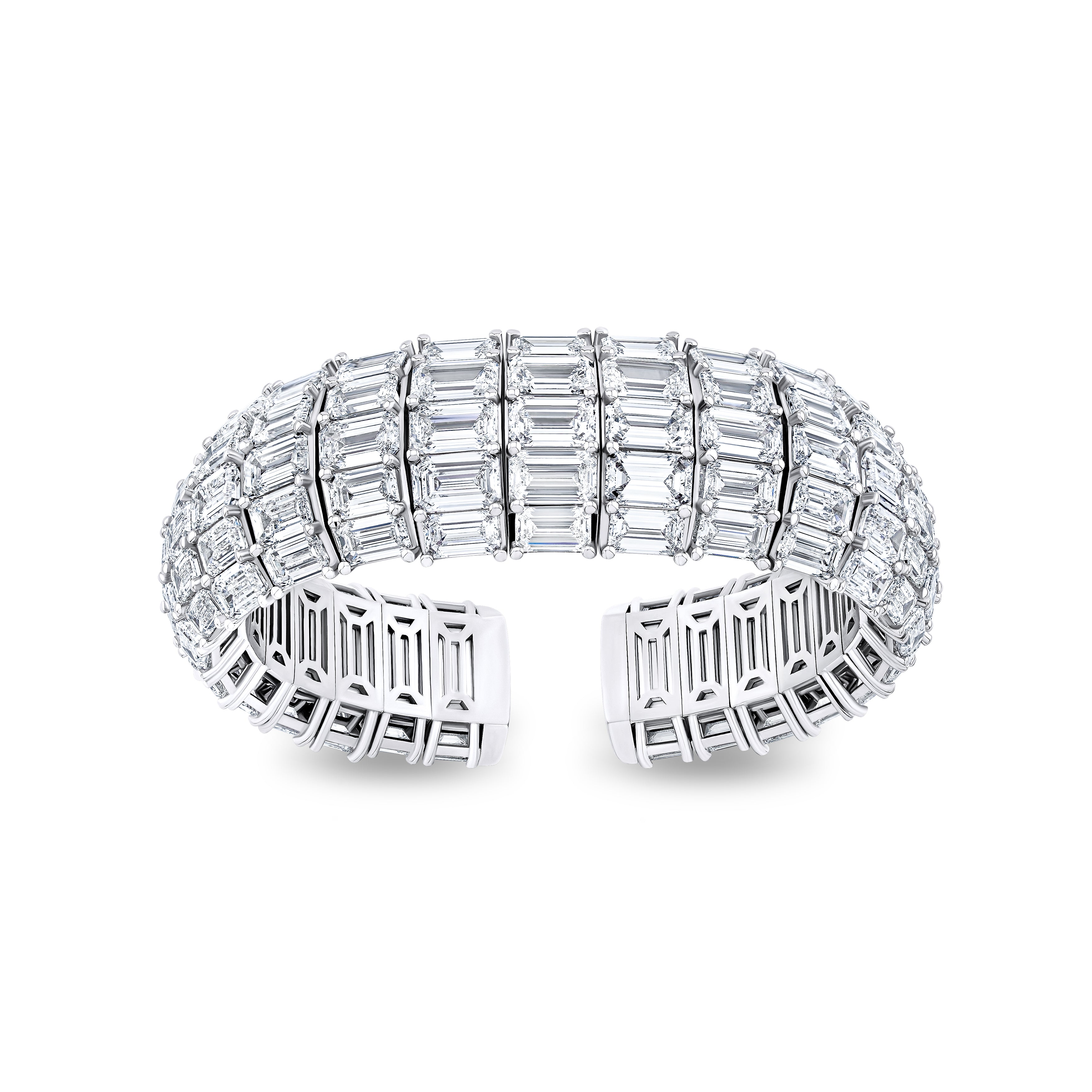 Five Row Emerald Cut Diamond Cuff – Norman Silverman