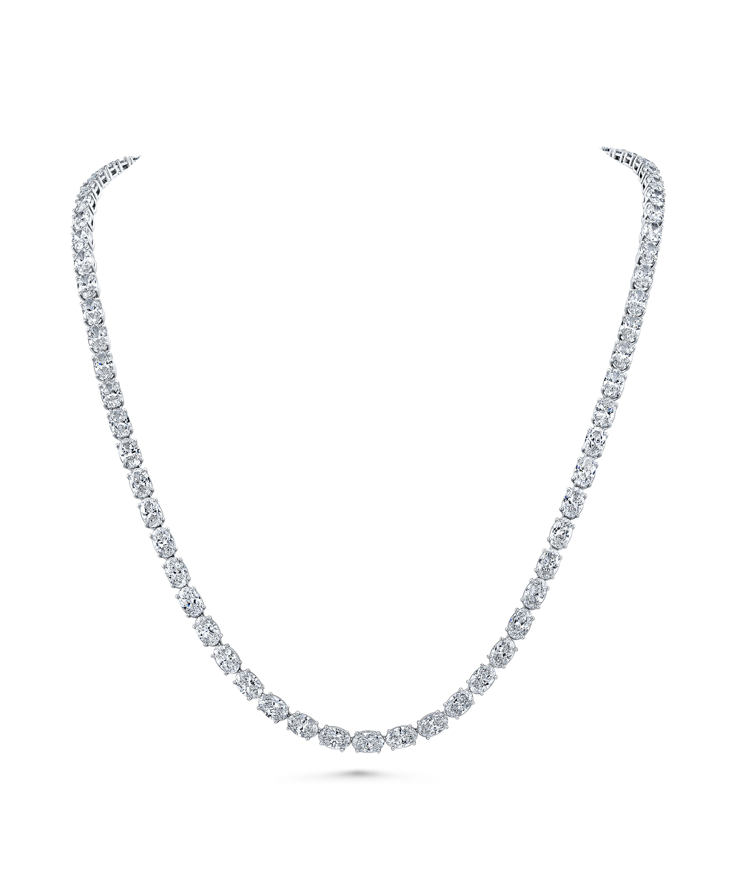 East West Oval Diamond Straight Line Necklace – Norman Silverman