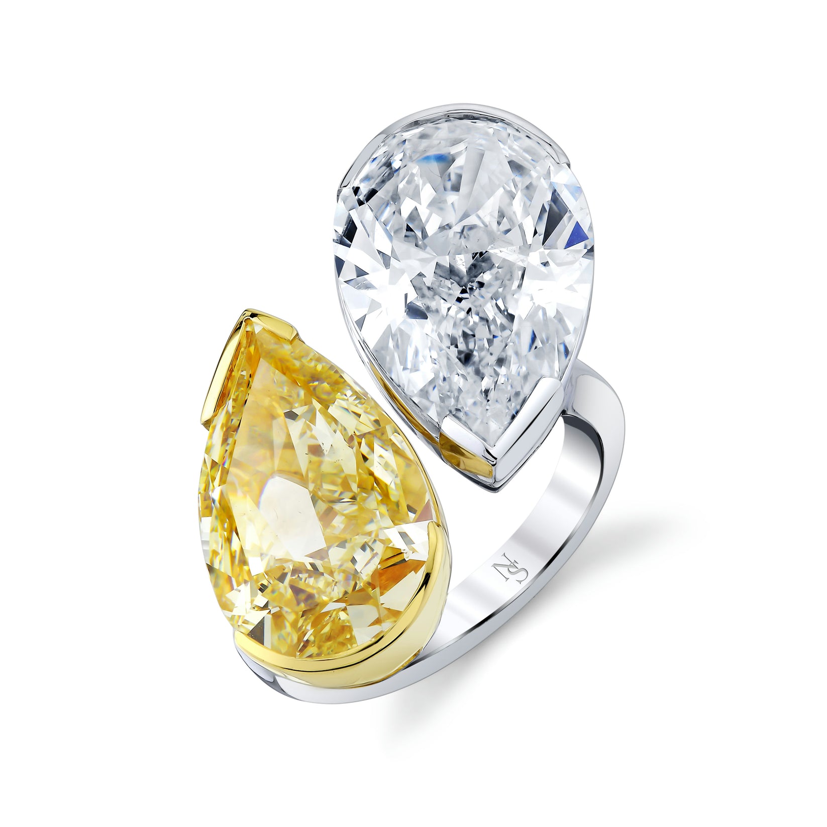 Twin Pear Shape Diamond Ring – Norman Silverman
