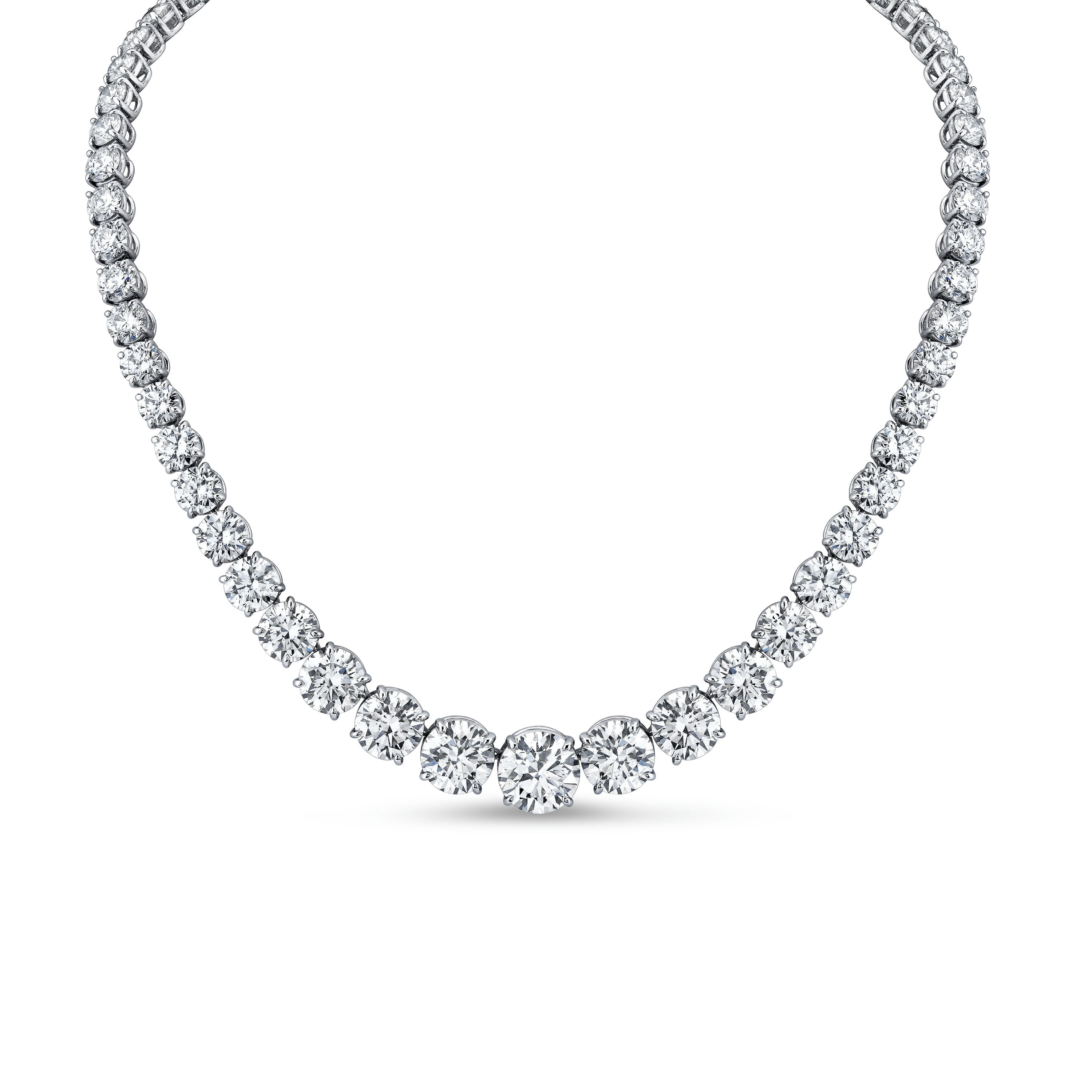 Graduated Round Diamond Riviera Necklace – Norman Silverman