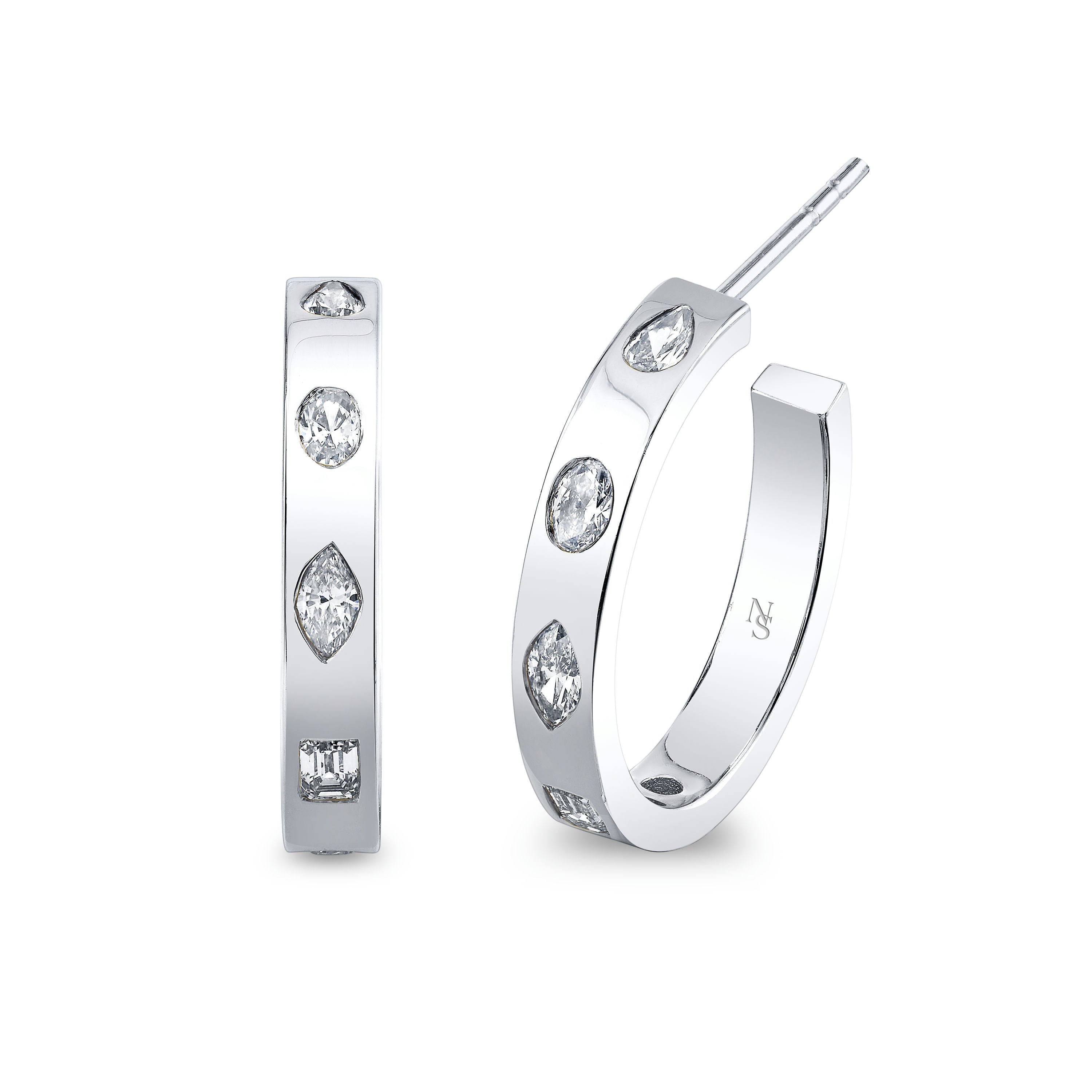 Fancy Shape Diamond Hoop Earrings | Norman Silverman – Norman Silverman