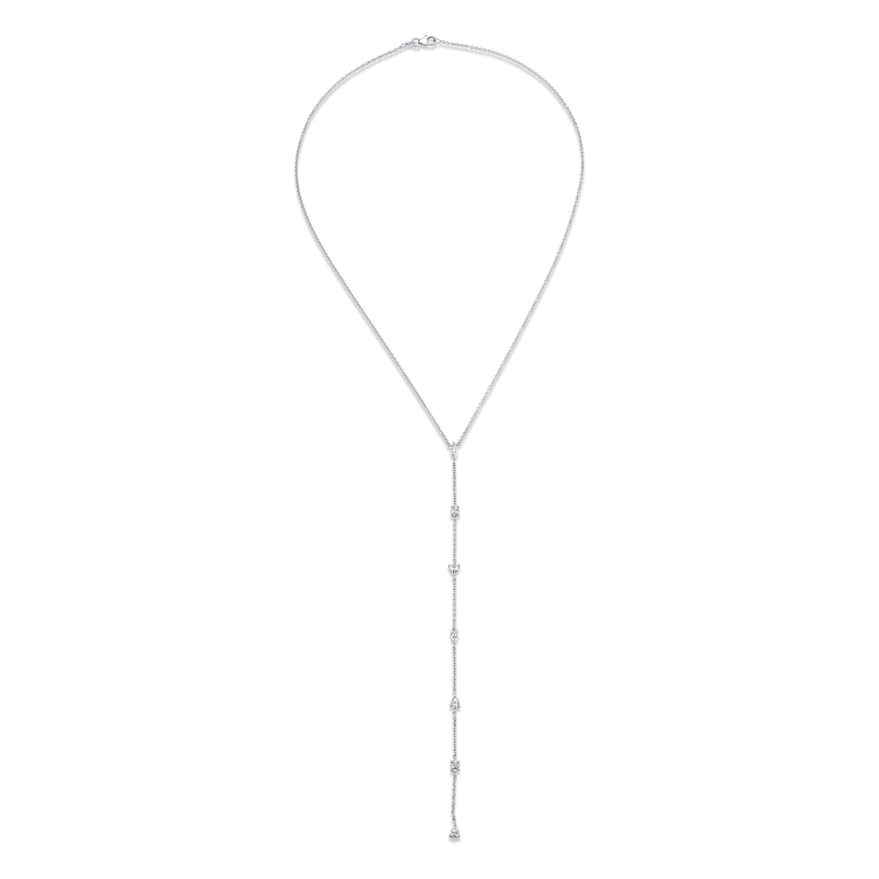 Diamonds Lariat Necklace with Fancy Shape – Norman Silverman