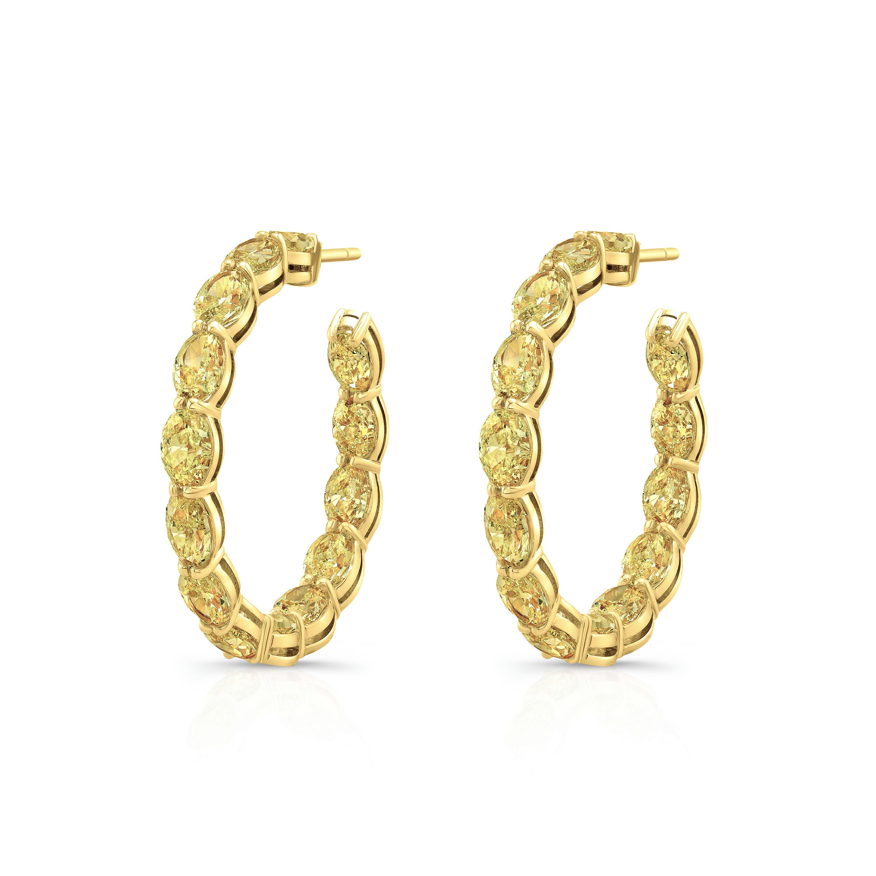Fancy Yellow Oval Diamond Hoop Earrings | Norman Silverman – Norman ...