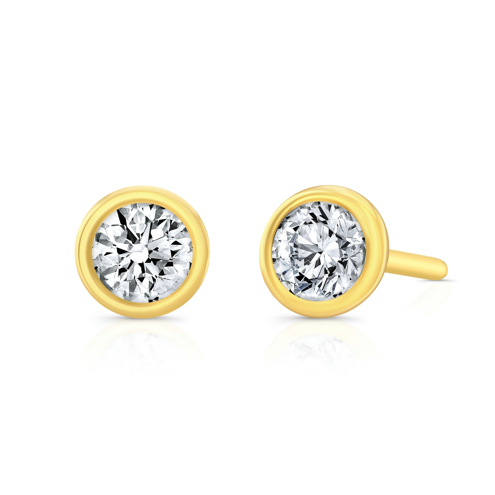 Round Diamond Bezel Set Studs – Norman Silverman