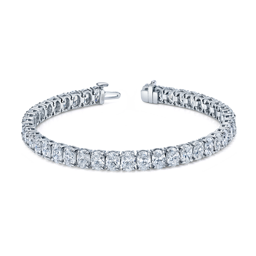 Oval Straight Line Diamond Bracelet – Norman Silverman