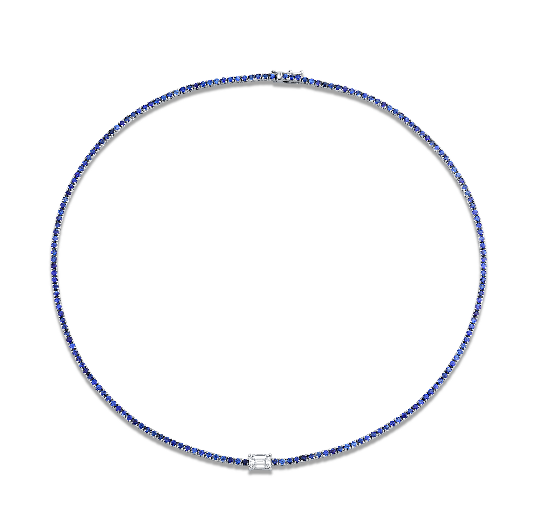 Norman Silverman Los Angeles | Straight Line Sapphire Necklace with ...