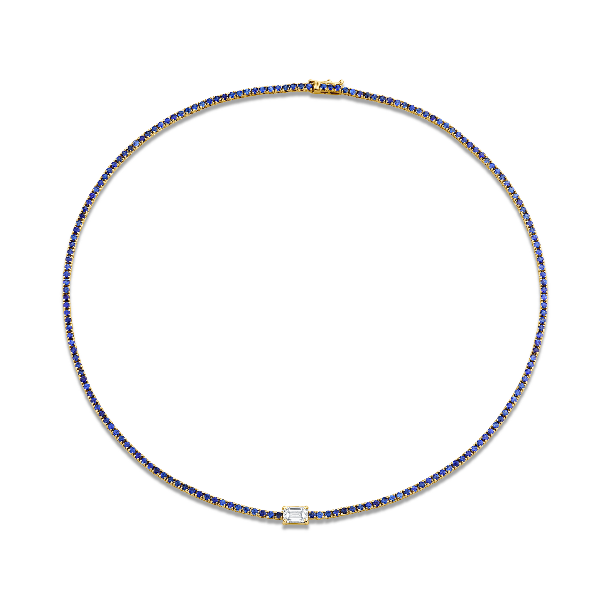 Norman Silverman Los Angeles | Straight Line Sapphire Necklace with ...